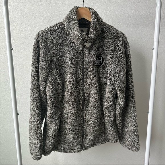 Disney | Jackets & Coats | Walt Disney World Gray Fuzzy Fluffy Jacket ...